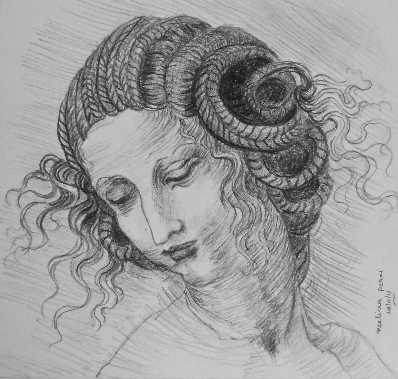 Study of Leonardo Da Vinci’s Leda – Watercolor Journal