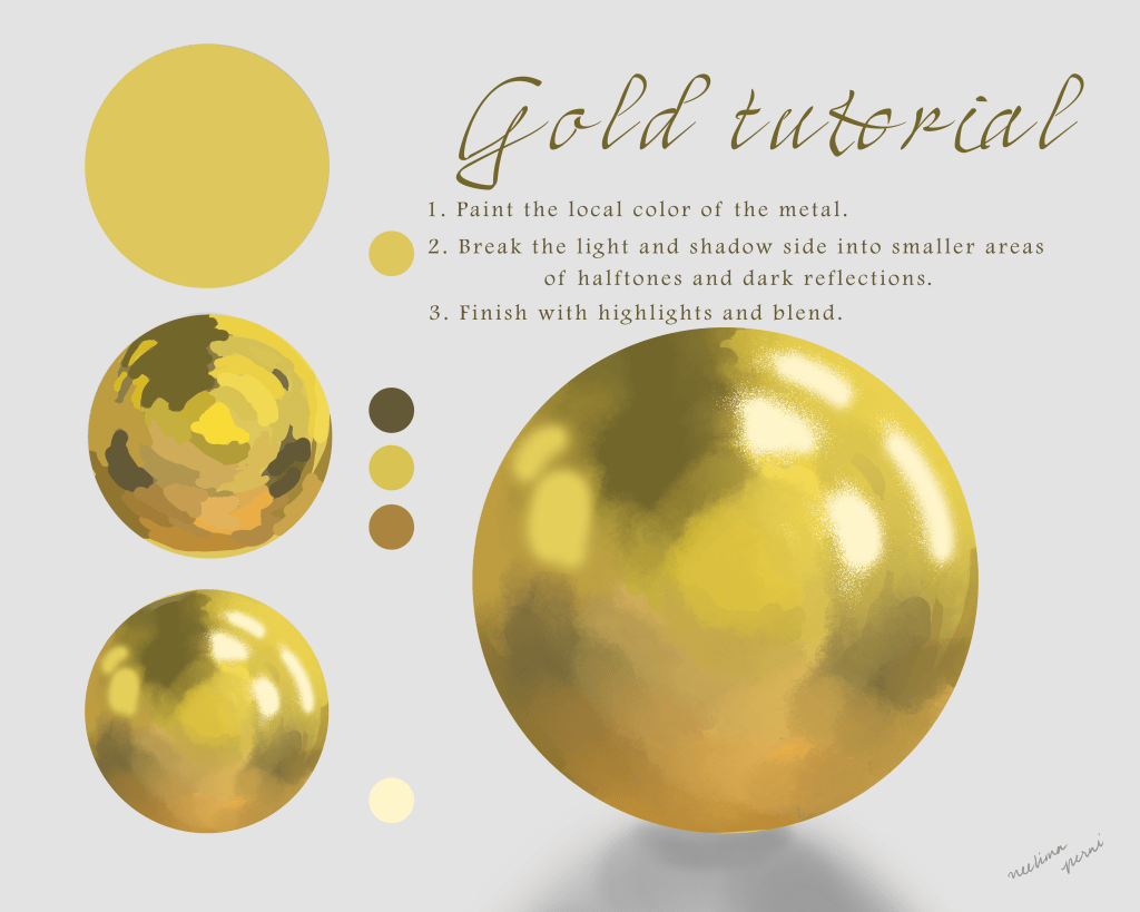 Painting metallics – gold tutorial – Watercolor Journal