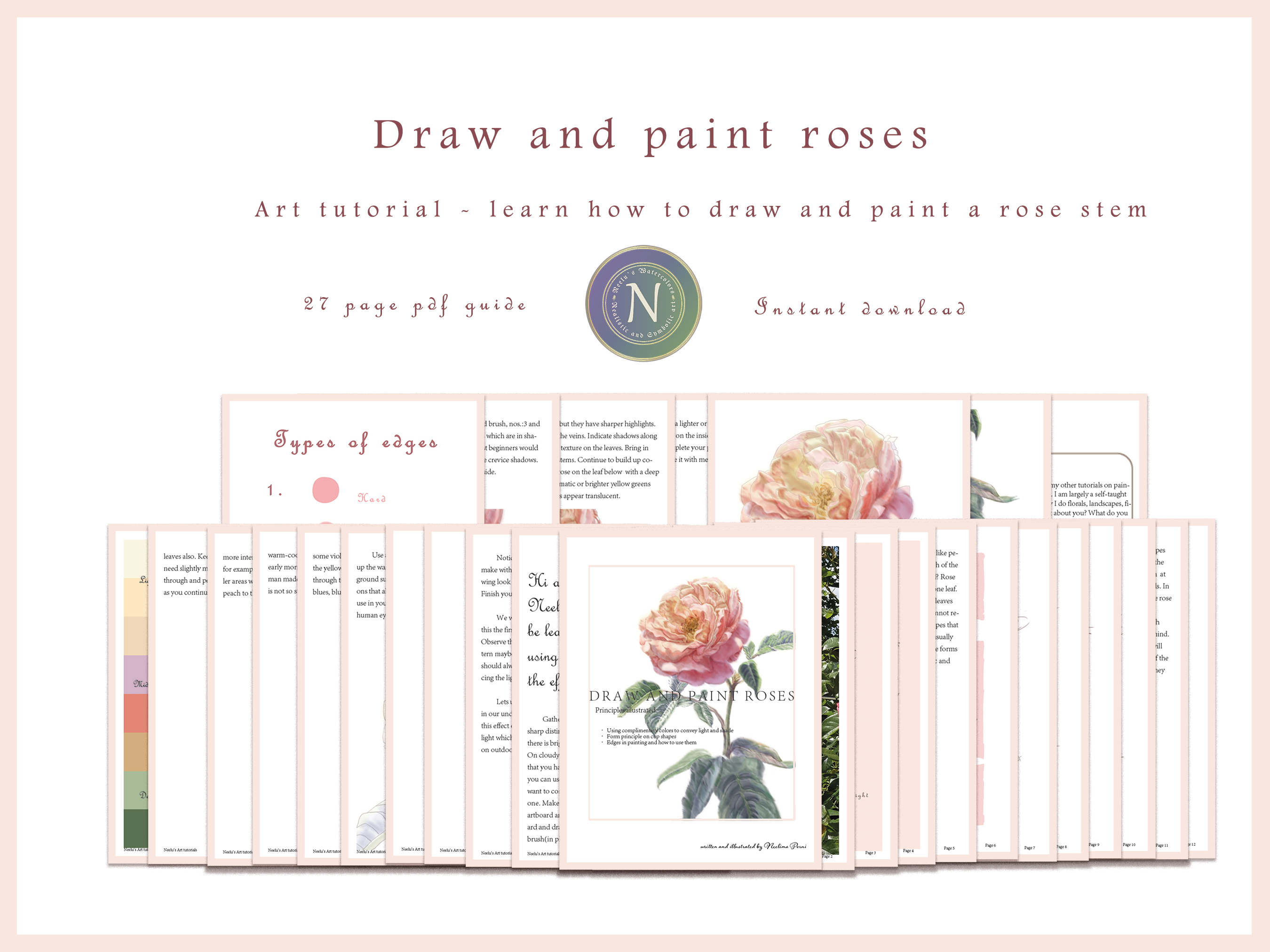 Rose tutorial pdf guide – Watercolor Journal